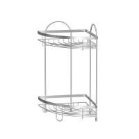 China 2 TIERS Multifunctional Free Standing Bathroom Organizer Stainless Steel Countertop Bathroom Rack Corner Rack for sale