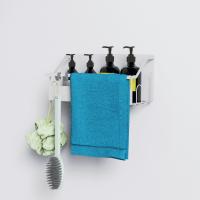 China Household Magnetic Attraction Shower Rack With Towel Holder No Drilling Bathroom Organizer Wall Mounted Shower Caddy for sale