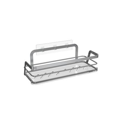 China Stylish Bathroom Organizer Suction Cup Iron Wire Rack Stainless Steel No Drilling Wall Mounted Shower Caddy for sale