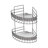 China 2 Tiers No Drilling Wall Mounted Bathroom Storage Rack WOVEN BASKET IRON WIRE Organizer PS Box Shower Caddy for sale