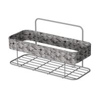 China No Drilling Wall Mounted Bathroom Storage Rack WOVEN BASKET IRON WIRE Organizer PS Box Shower Caddy for sale