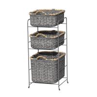 China 3 Tiers Free Standing Bathroom Storage Rack WOVEN BASKET IRON WIRE Organizer Shower Caddy for sale