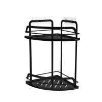 China Premium Bathroom Organizer Suction Cup Iron Wire Rack Stainless Steel No Drilling Wall Mounted Shower Caddy for sale