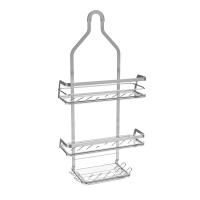 China Stylish Bathroom Organizer Hanging Iron Wire Rack Stainless Steel Wall Mounted Faucet Shower Caddy for sale