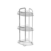 China Household Stylish Metal Bathroom Organizer Suction Cup Iron Wire Rack Stainless Steel No Drilling Wall Mounted Shower Caddy for sale