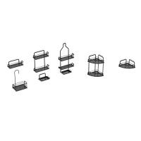 China Multifunction Bathroom Organizer Suction Cup Iron Wire Rack Stainless Steel No Drilling Wall Mounted Shower Caddy for sale