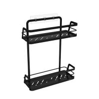 China Stylish Household metal Bathroom Organizer Suction Cup Iron Wire Rack Stainless Steel No Drilling Wall Mounted Shower Caddy for sale