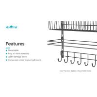 China Over Door Hooks  Metal Wire Basket Bathroom Disassembly Over Door Hook Hanger for sale