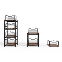China Detachable Kitchen Organizer Spice Rack Cupboard Organiser Kitchen Storage Solutions Carbon Steel Cabinet Shelf for sale