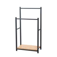 China Removable Standing Household Bathroom Metal FOLDABLE Compact Free Standing Towel Rack for sale