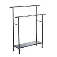 China Removable Standing Household Bathroom Metal FOLDABLE Compact freestanding towel holder for sale