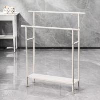 China Removable Standing Household Bathroom Metal FOLDABLE Compact freestanding towel holder for sale
