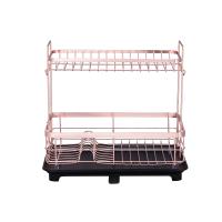 China 2 Tier Compact Dish Drainer Rack Board With Chrome Plating Wire For Kitchen Organization for sale