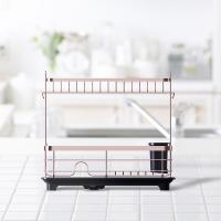 China 2 Tier Compact Dish Drainer Rack Board With Chrome Plating Wire For Kitchen Organization for sale
