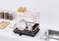 China 2 Tier Compact Dish Drainer Rack Board With Chrome Plating Wire For Kitchen Organization for sale