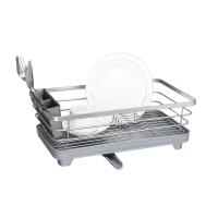 China Durable Dish Rack Kitchen Organization With Drain Tray And Utensil Holder for sale