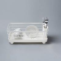 China Durable Dish Rack Kitchen Organization With Drain Tray And Utensil Holder for sale