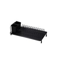 China Dish Drainers Drying Rack With Removable Drip Tray And Utensil Holder for sale