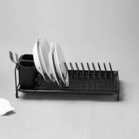 China Dish Drainers Drying Rack With Removable Drip Tray And Utensil Holder for sale
