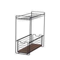 China 2 Tiers Wood Element Mdf Household Multifunctional Metal Under Sink Kitchen Organizer for sale