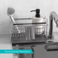 China Kitchen Brush Dishcloth Storage Rack Multifunctional Sink Rack Sponge Dishcloth Holder Sink Organiser for sale