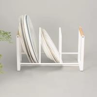 China Wide Range Metal Dish Organizer Holder For Chopping Board With Bamboo Handle for sale