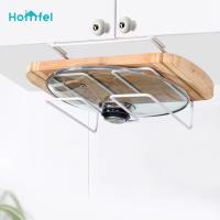 China Over Cabinet Iron Wire Pot Lid Holder And Wine Rack For Kitchen Pantry for sale