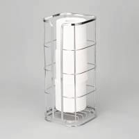 China Free Standing Toilet Paper Holder Spare Roll Bathroom Storage Toilet Paper Stand for sale