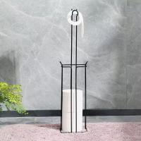 China Bathroom Standing Paper Dispenser Toilet Tissue Paper Roll Storage Shelf Toilet Paper Holder for sale