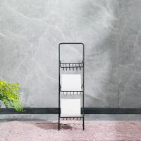 China Bathroom Standing Paper Dispenser Toilet Tissue Paper Roll Storage Shelf Toilet Paper Holder for sale