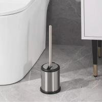 China Economic Stainless Steel Toilet Brush With Easy Automatic Open Holder And Anti-Bacterial PP Brush Filament for sale