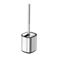 China Stainless Steel Flip Lid Toilet Brush And Holder For Household Toilet Cleaning Essentials for sale