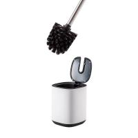 China Stainless Steel Flip Lid Toilet Brush And Holder For Household Toilet Cleaning Essentials for sale