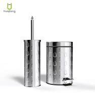 China Modern Stainless Steel Toilet Brush And Holder Dia.9.5*38cm Mirror Finish Bathroom Toilet Bowl Brush Holder For Christmas for sale