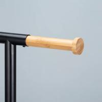 China 21*18*67cm Durable Type Bathroom Stand Steel Bamboo Toilet Paper Holder And Brush Set For Household Bathroom Household for sale