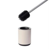China Stainless Steel Anti Finger Print Toilet Brush For Household TPR Bathroom Cleaning for sale