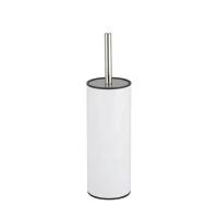 China Silver Curved Design Toilet Cleaning Brush With Holder Stainless Steel OEM Acceptable for sale