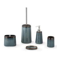 China Premium Ceramic Bathroom Accessories Set Foam Dispenser Soap Dispenser Toothbrush Holder for sale