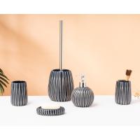 China Bathroom Accessories Set Ceramic Foam Soap Dispenser Toothbrush Holder for sale