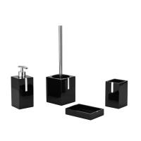 China Bathroom Accessories Set Polyresin Foam Dispenser Toothbrush Holder Soap Dish for sale