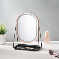 China simple led light countertop Makeup Mirror with jewelry tray for sale