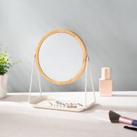 China round countertop Makeup Mirror with jewelry tray for sale