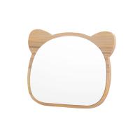 China Panda Shape Wood Countertop Makeup Mirror  For Home Decor for sale