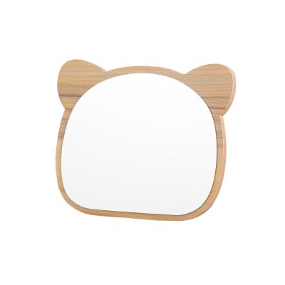 China Panda Shape Wood Countertop Makeup Mirror  For Home Decor for sale