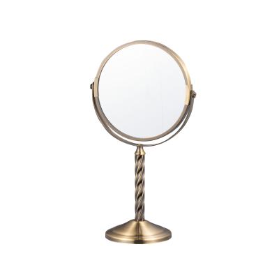 China Copper Countertop Makeup Mirror With Spiricle Holder for sale