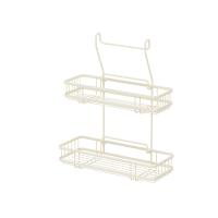 China 2 Tiers White Kitchen Storage Basket Wall-mounted Type For Durable And Convenient Organizer for sale