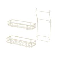 China 2 Tiers White Kitchen Storage Basket Wall-mounted Type For Durable And Convenient Organizer for sale