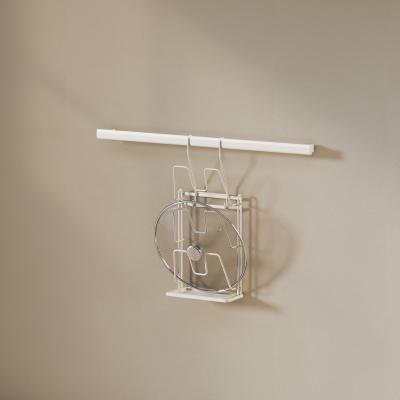 China Modern Design Pot Lid Holder White Wall Mounted Kitchen Organizer For Sleek And Space-Saving Kitchen for sale