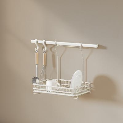 China Spice Rack Hanging Kitchen Storage Rack In White Wall Mounted Type For Organized And Tidy Kitchen for sale