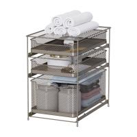 China Sustainable Multifunctional Stackable Metal Wire Storage Basket Under Sink Organizer Sliding Basket for sale